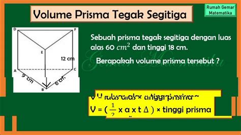 Cara Menghitung Volume Prisma Segitiga Volumeprisma Youtube