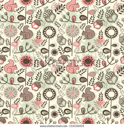 Forest Seamless Pattern Stock Vector Royalty Free 116136433