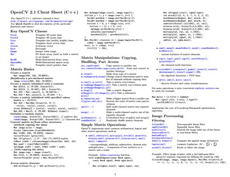 Top 10 Python OpenCV Cheat Sheets Be On The Right Side Of Change