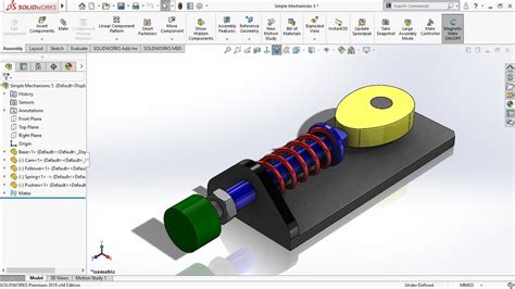 Tutorial Solidworks Simpel Mechanisms 5 Cam Follower YouTube