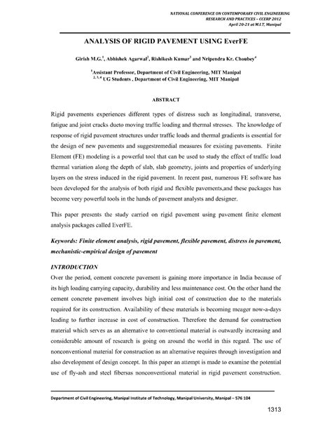 Pdf Analysis Of Rigid Pavement Using Everfe