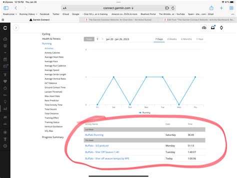 The Garmin Connect Website Activity Dashboard Reports Wrinkled Runner
