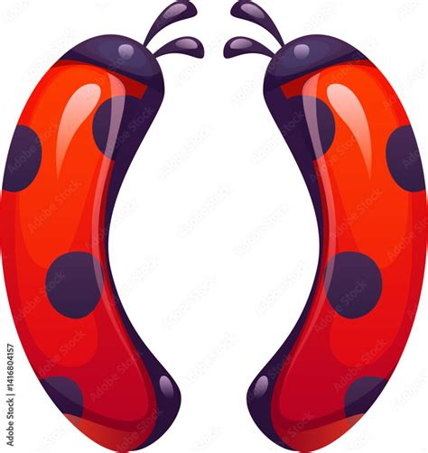 Ladybug Font Cartoon Insect Punctuation Brackets Cute Lady Bug Font