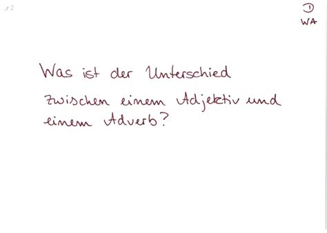 Unterschied Zwischen Adjektiv Und Adverb ǀ Lernwerk Tv