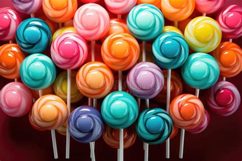 Pattern Of Bright Multicolored Lollipops Top View Stock Illustration Illustration Of