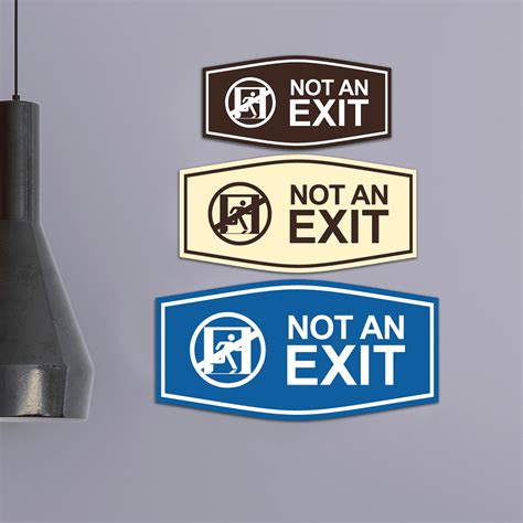 Fancy Not An Exit Running Man Sign Blue Medium