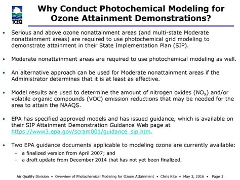 Overview Of Photochemical Modeling For Ozone Attainment Demonstrations