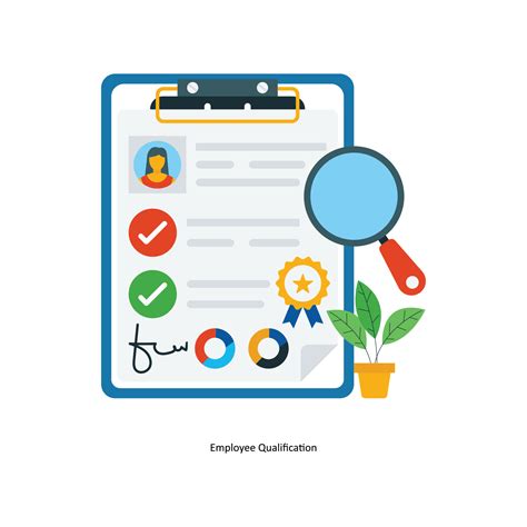 Employee Qualification Vector Flat Icons Simple Stock Illustration