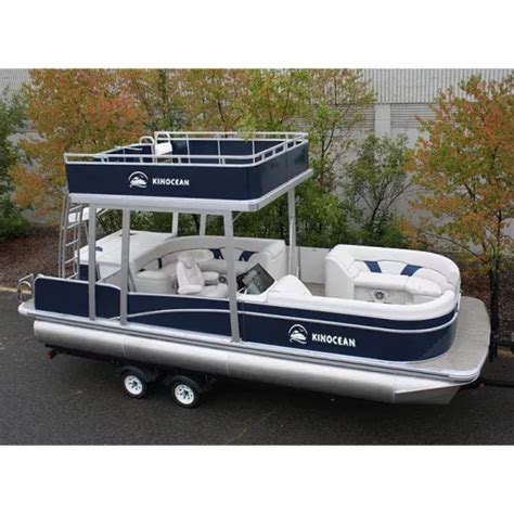 Kinocean Luxury Diy Aluminum Pontoon Party Boats With Bimi Top Design