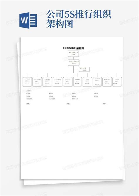 公司5s推行组织架构图word模板下载 编号lgypbnob 熊猫办公