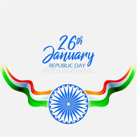 26th January Happy Republic Day Of India Stock Vector Illustration Of