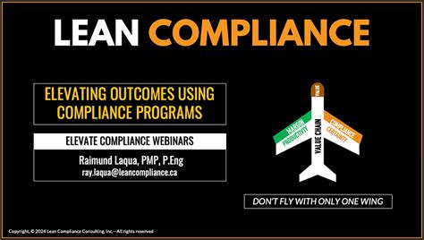 Elevate Outcomes Using Compliance Programs Lean Compliance