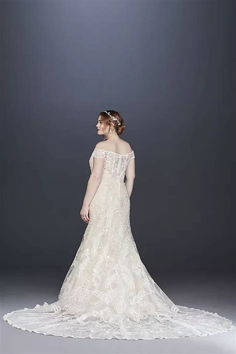 As Is Beaded Lace Mermaid Plus Size Wedding Dress Davids Bridal