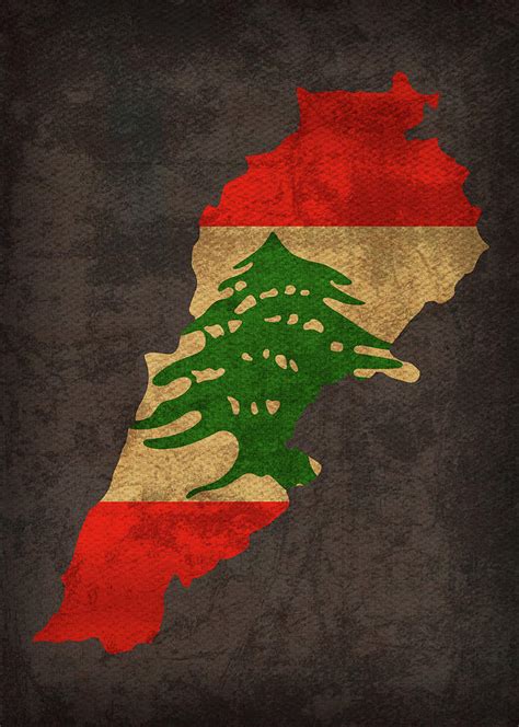 Lebanon Flag Map
