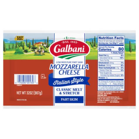 Galbani Cheese Mozzarella Italian Style Part Skim Smart And Final