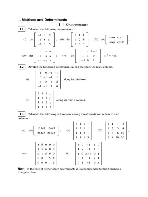 Matrices Determinants And Linear Systems Pdf System Of Linear