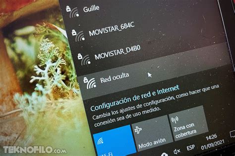 Windows 10 Cómo conectarme a una red WiFi oculta