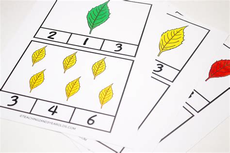 Fall Leaves Count And Clip Activity Free Printable