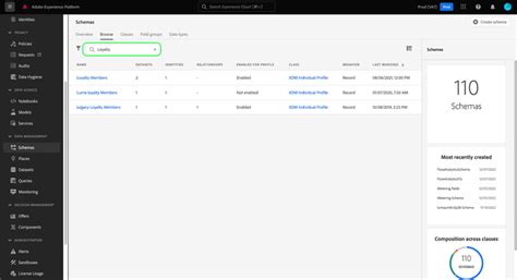浏览ui中的架构资源 Adobe Experience Platform