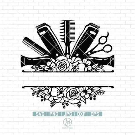 Hair Salon Svg Split Monogram Hair Salon Svg Hairdresser Svg Floral