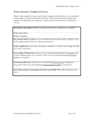 40 Perfect Project Summary Templates Examples