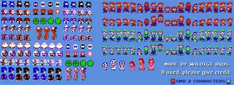 Smb2 Revamped Sprites By Waluigibros On Deviantart