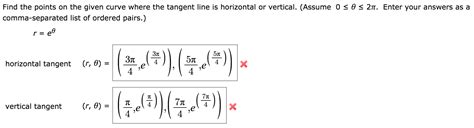Calculus Find The Points On The Given Curve Where The Tangent Line Is
