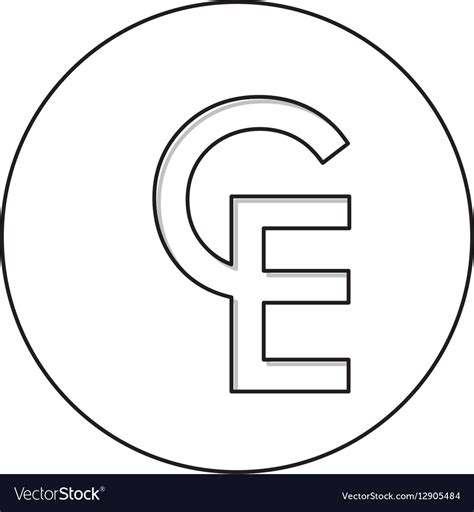 Monochrome Contour With Currency Symbol Royalty Free Vector