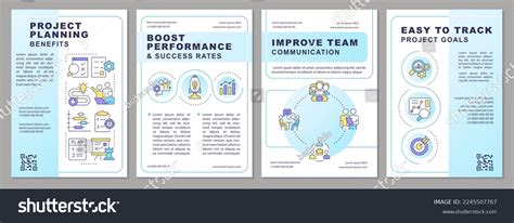 Project Planning Benefits Blue Gradient Brochure Stock Vector Royalty