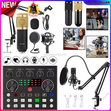 New Bm800 Condenser Microphone Microphone V8 Sound Card Cross Border Anchor Computer Recording