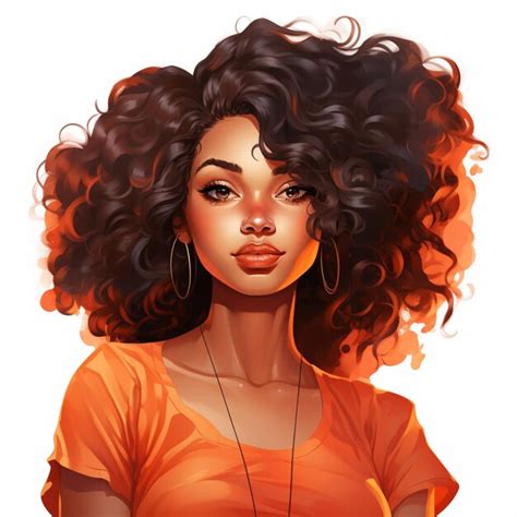 Premium Photo Portrait Of A Woman With A Large Afro Wearing A Necklace Generative Ai
