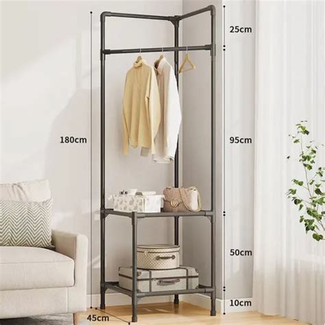 Вешалка напольная угловая для одежды Corner Coat Rack Черный фото