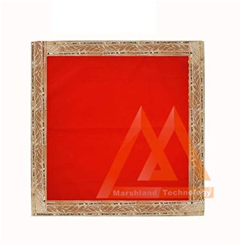 Marshland Red Velvet Pooja Cloth Altar Puja Aasan Pooja Cloth Altar