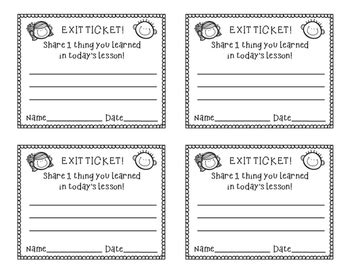 Exit Ticket Freebie By Honeybee TPT