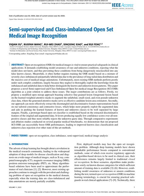Pdf Semi Supervised And Class Imbalanced Open Set Medical Image Recognition