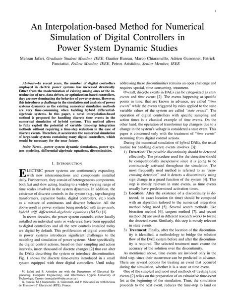 Pdf An Interpolation Based Method For Numerical Simulation Of Digital