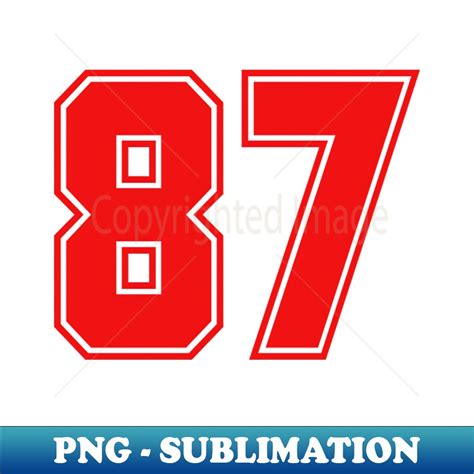 Red Number 87 Football Swiftie Retro PNG Sublimation Digit Inspire