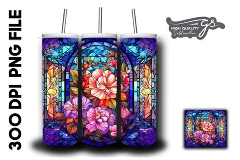 Stained Glass Flowers Background 14 Graphic By Glamousitasublimation