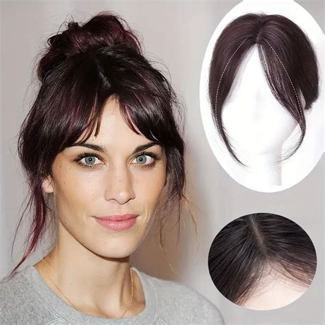 Bangs Clip In Synthetic 3d Hair Bangs Middle Part Fringe Temu
