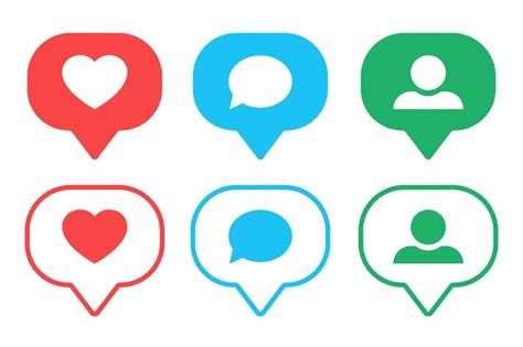 Premium Vector Social Networking Notification Buttons