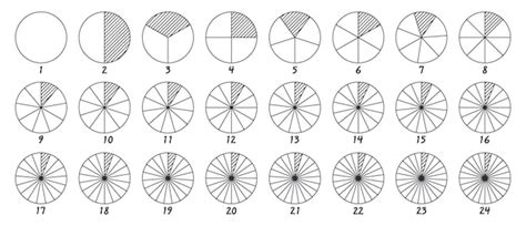 Premium Vector Circles Divided Into Parts From To Outline Round Chart