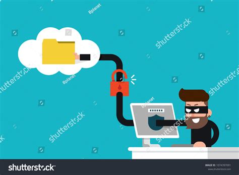 hacker stolen data folder flat design stock vector royalty free