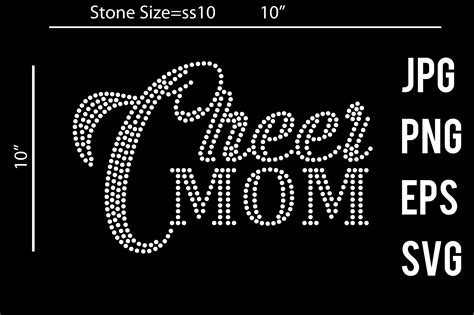 Cheer Mom Rhinestone Template Graphic By Ragib · Creative Fabrica