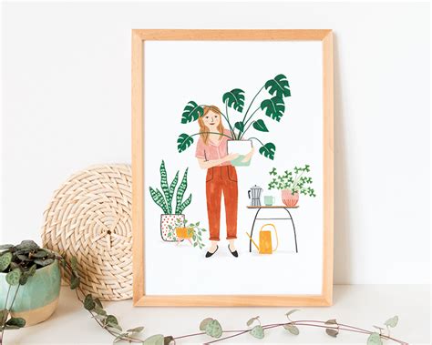 A4 Poster Plant Lady Studio Kuukeluus