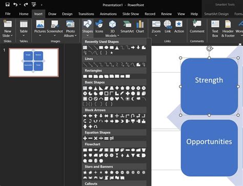 Ways To Make A Swot Analysis Diagram In PowerPoint