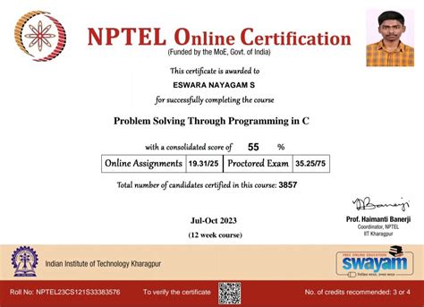 Eswara Nayagam On Linkedin Nptel C Programming Education