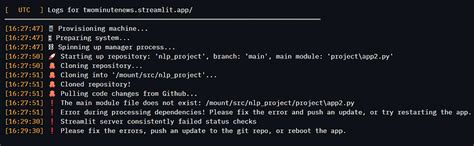 error during deployment the main module file does not exist mount