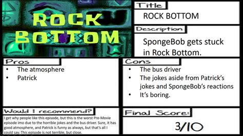 Rock Bottom Pros And Cons By Videogamefan2008 On Deviantart