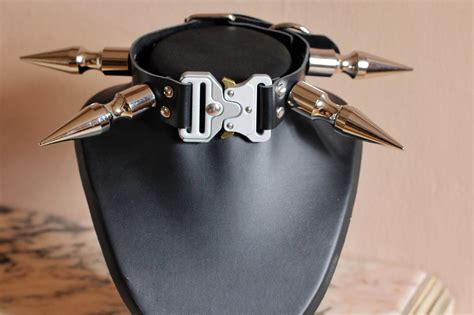 Goth Choker Industrial Choker Huge Spike Ckoker Punk Etsy