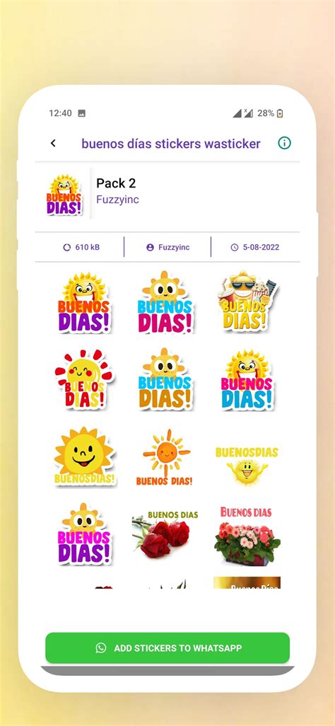 Buenos Días Stickers Wasticker For Android Download